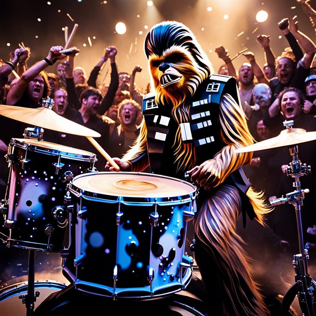 Wookie on drums - AI Generated Artwork - NightCafe Creator