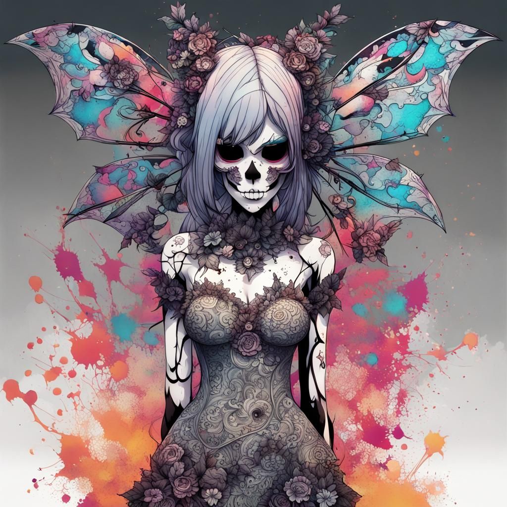 Sugar skull fairy v3 - AI Generated Artwork - NightCafe Creator