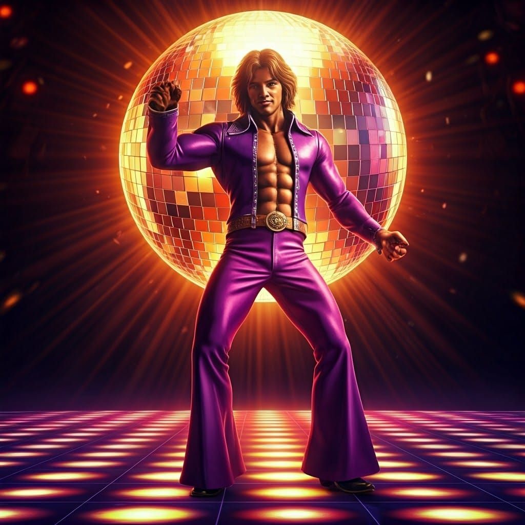 Disco Stud - Dancing Disco Icon in Vibrant Purple Leisure Su...