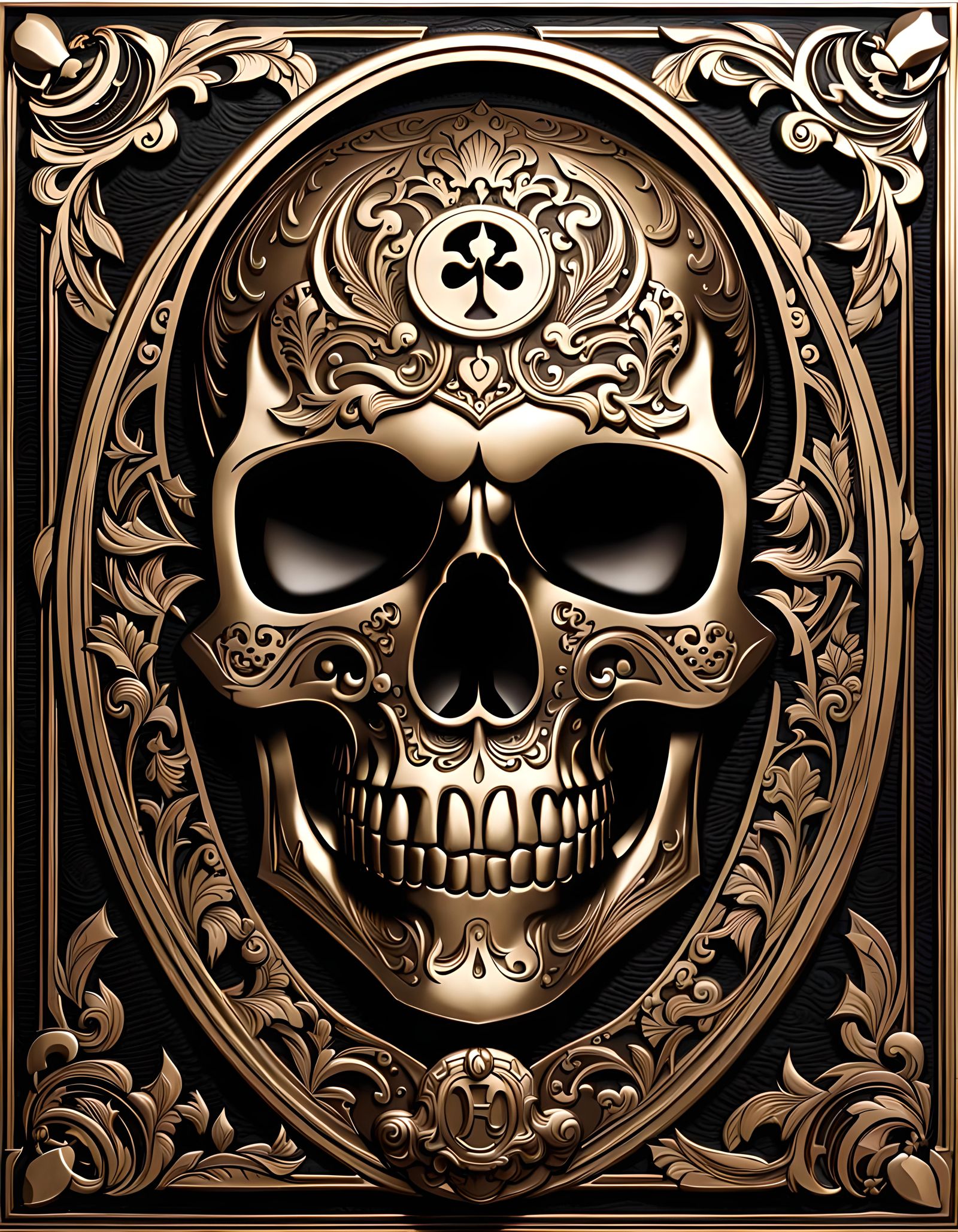 engraved skull - AI Generated Artwork - NightCafe Creator