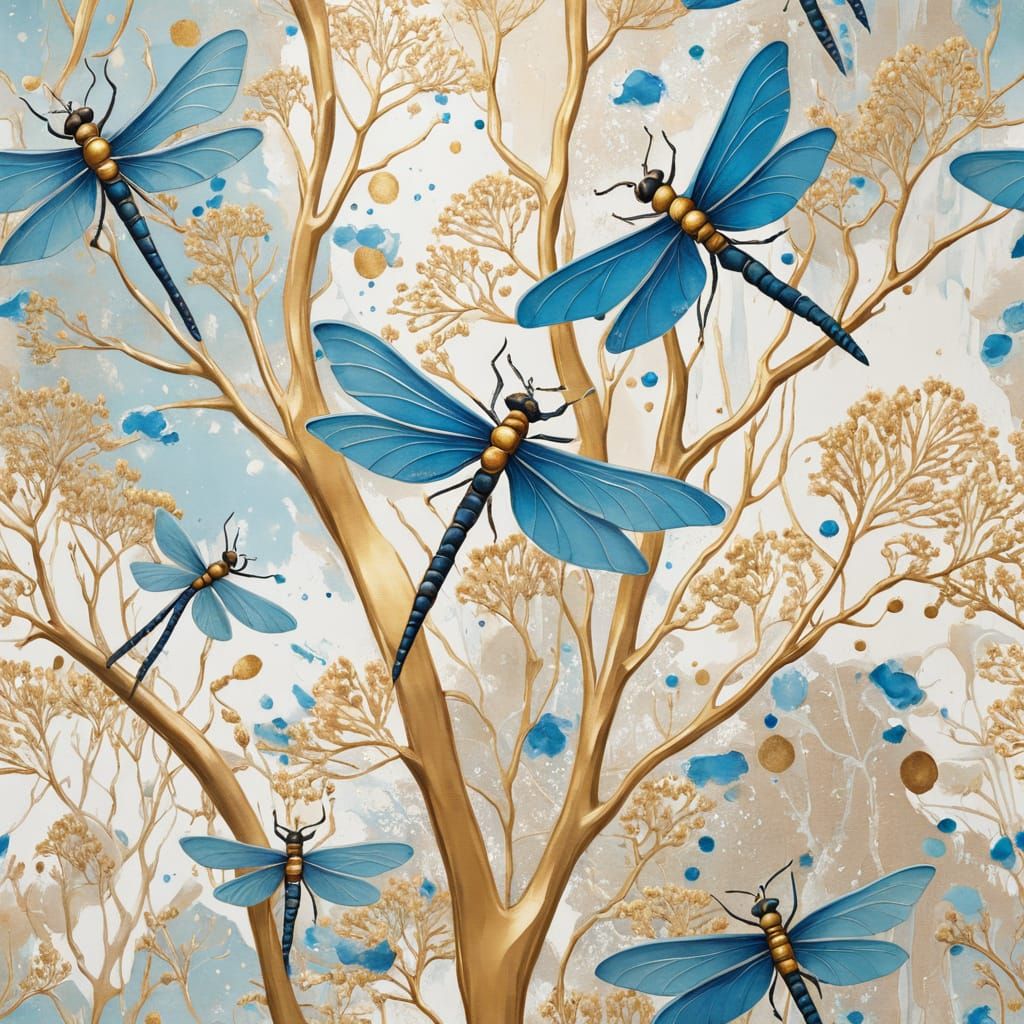 Golden dragonflies - Golden dragonflies