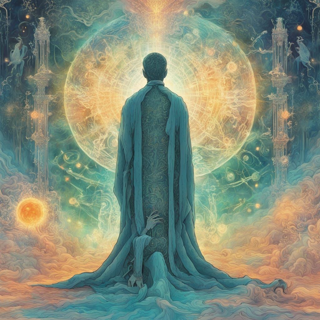 Divine Beings in a Futuristic Dreamscape - AI Art