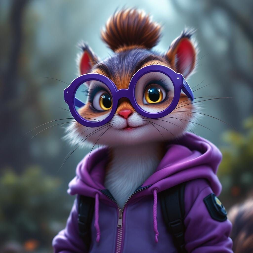 Confident Squirrel in Bratz x Chibi Style - AI Art