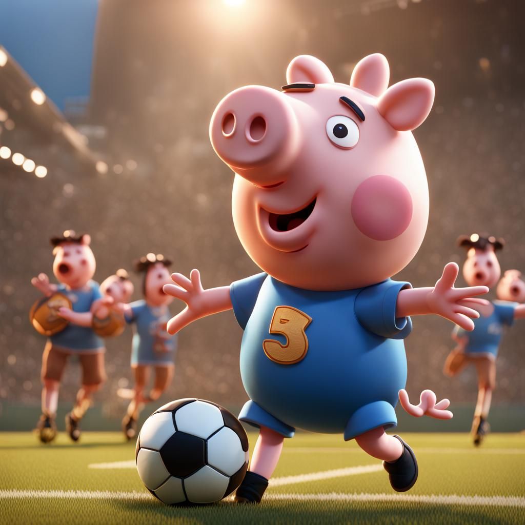 pepa pig football player - AI Generated Artwork - NightCafe Creator