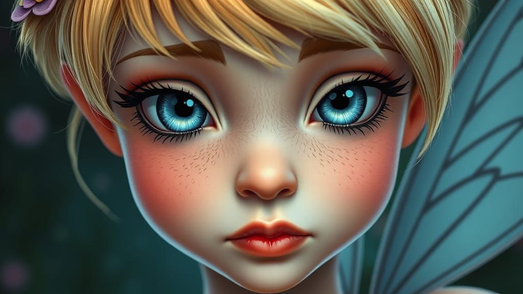 Tinkerbell's Moody Portrait in Digital Art - AI Art
