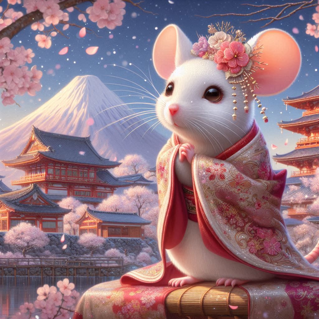 Mouse dressed as a geisha - AI Generated Artwork - NightCafe Creator