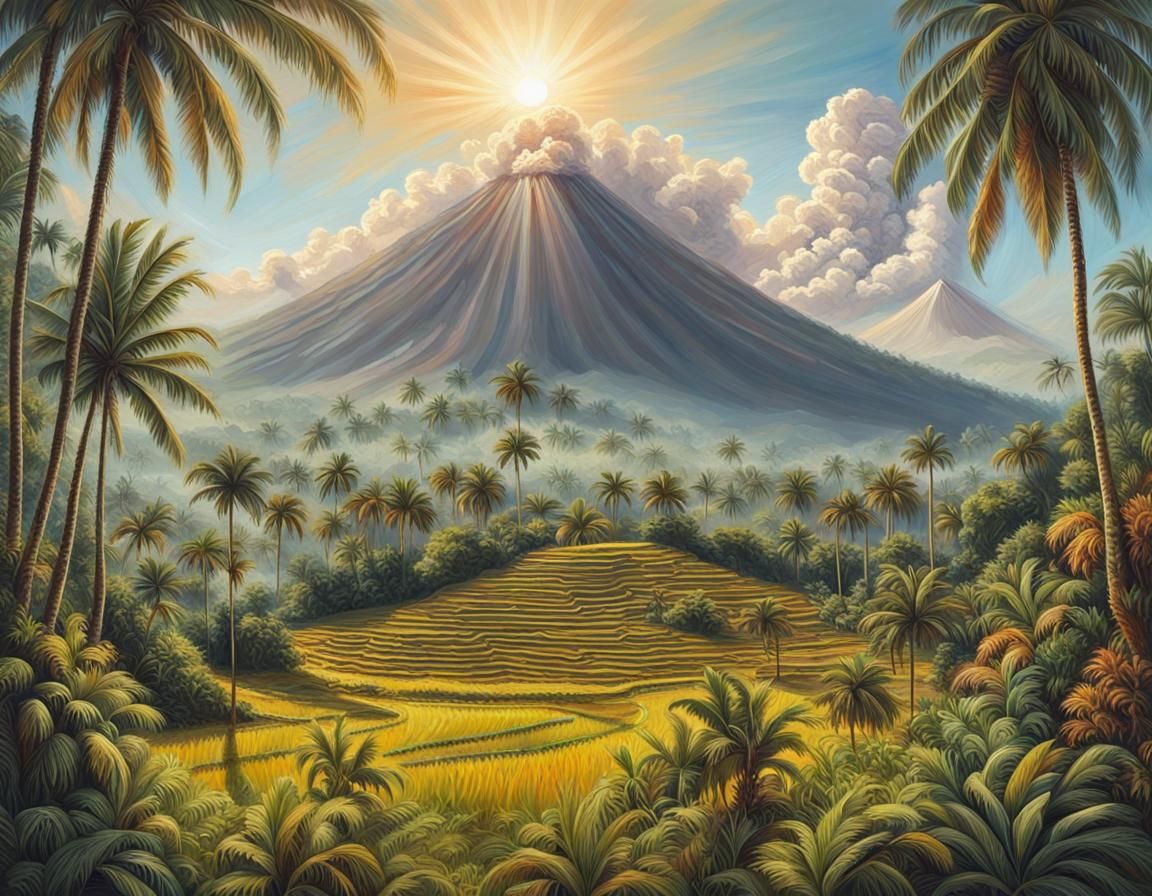 Gunung Agung Bali Indonesia - AI Generated Artwork - NightCafe Creator