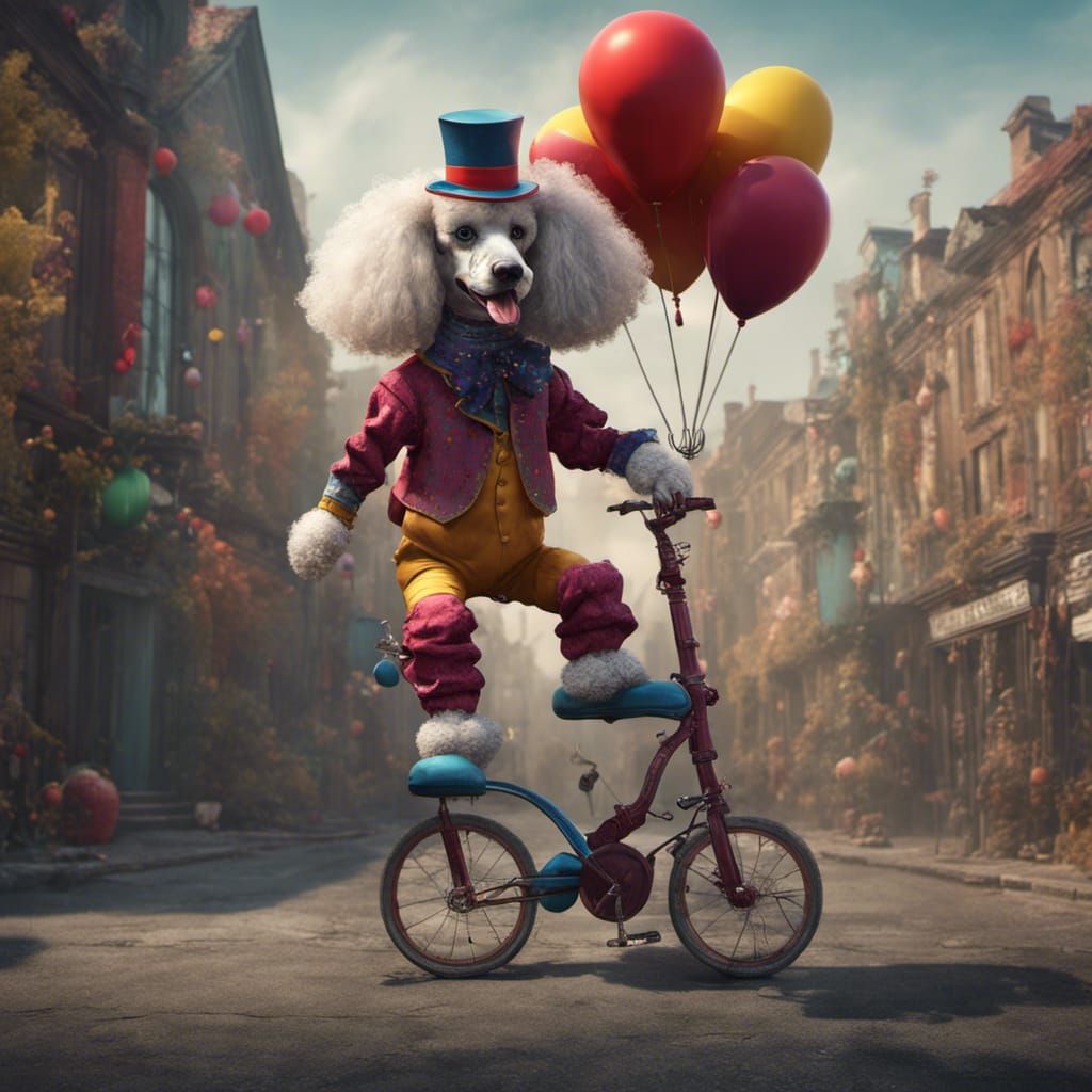 Clown Poodle - AI Generated Artwork - NightCafe Creator