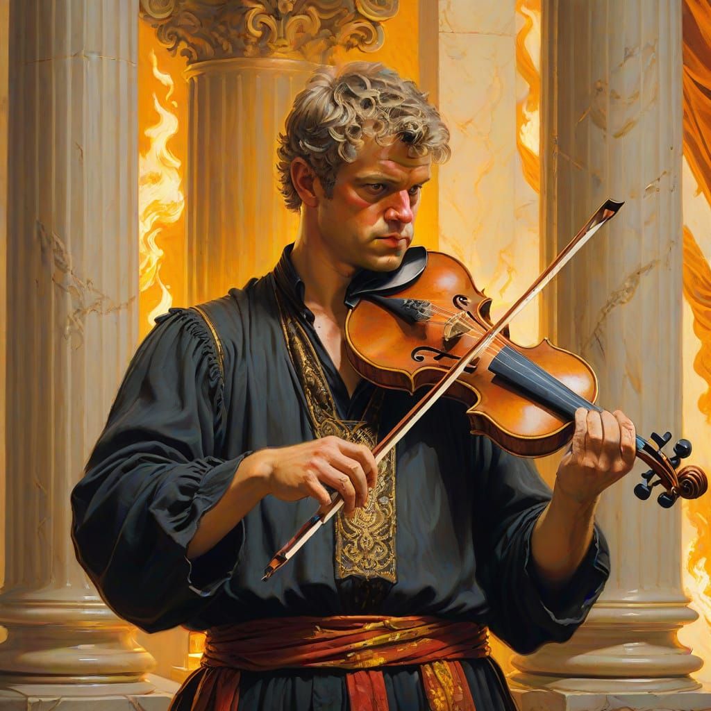 Nero played the fiddle while Rome burned :: fictional depiction ...