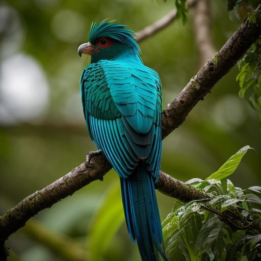 Resplendent quetzal in a tree - Resplendent Quetzal Perched ...