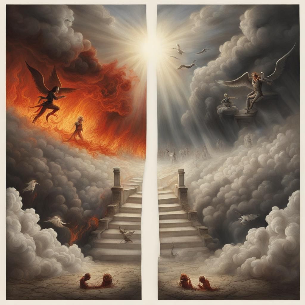Heaven vs Hell - AI Generated Artwork - NightCafe Creator