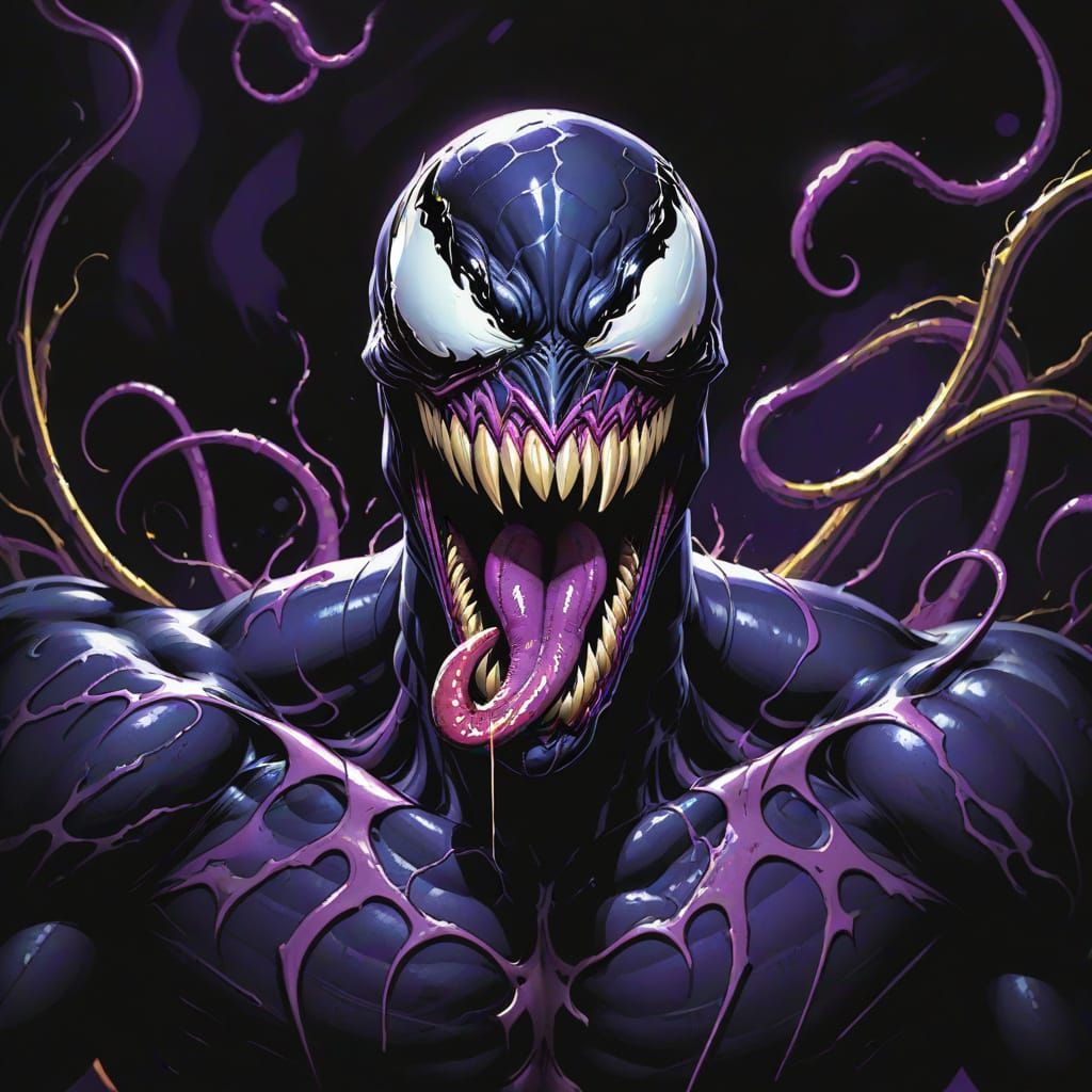 Venom - Venom Close-Up: Gouache Comic Book Art