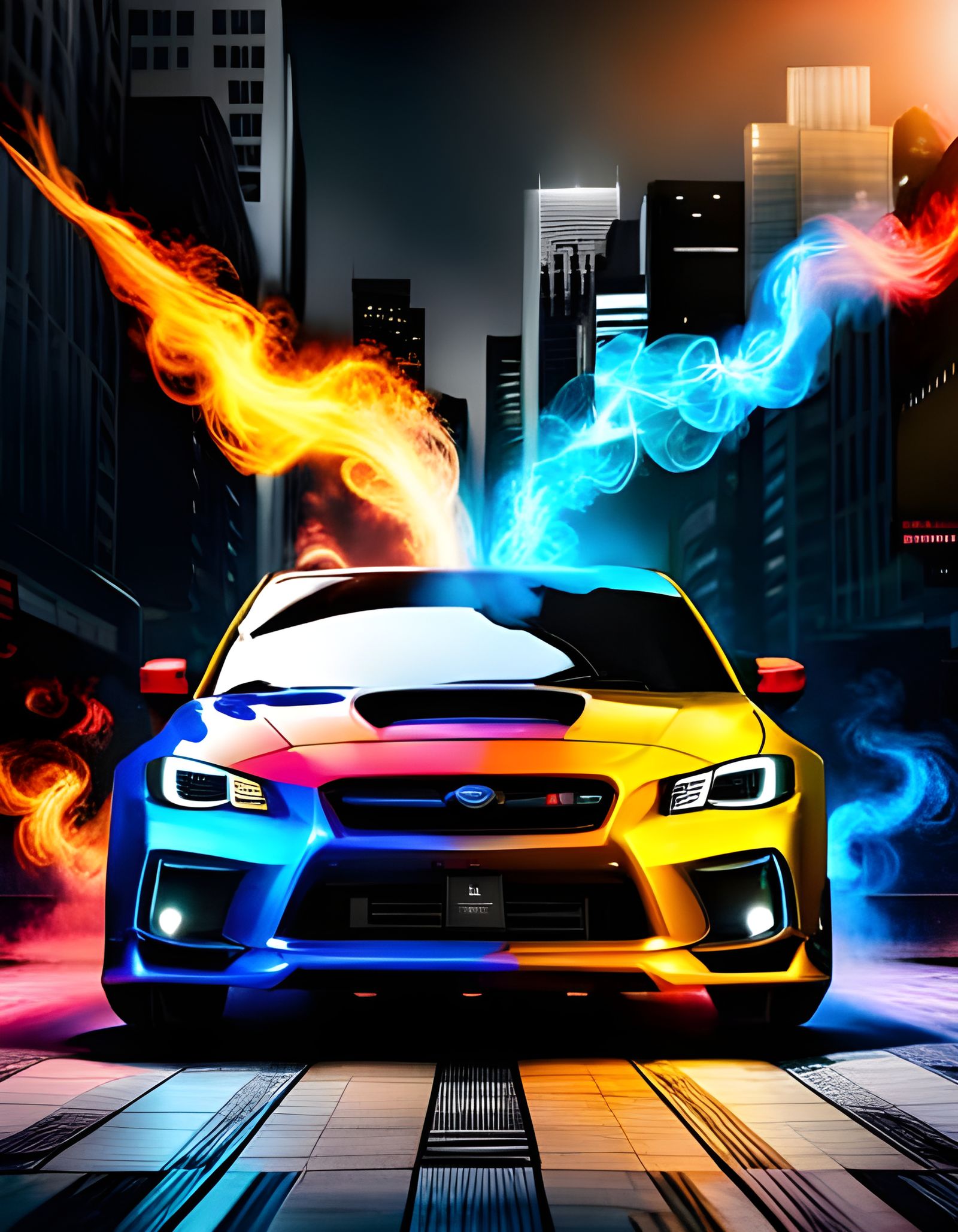 Colorful Subaru - AI Generated Artwork - NightCafe Creator