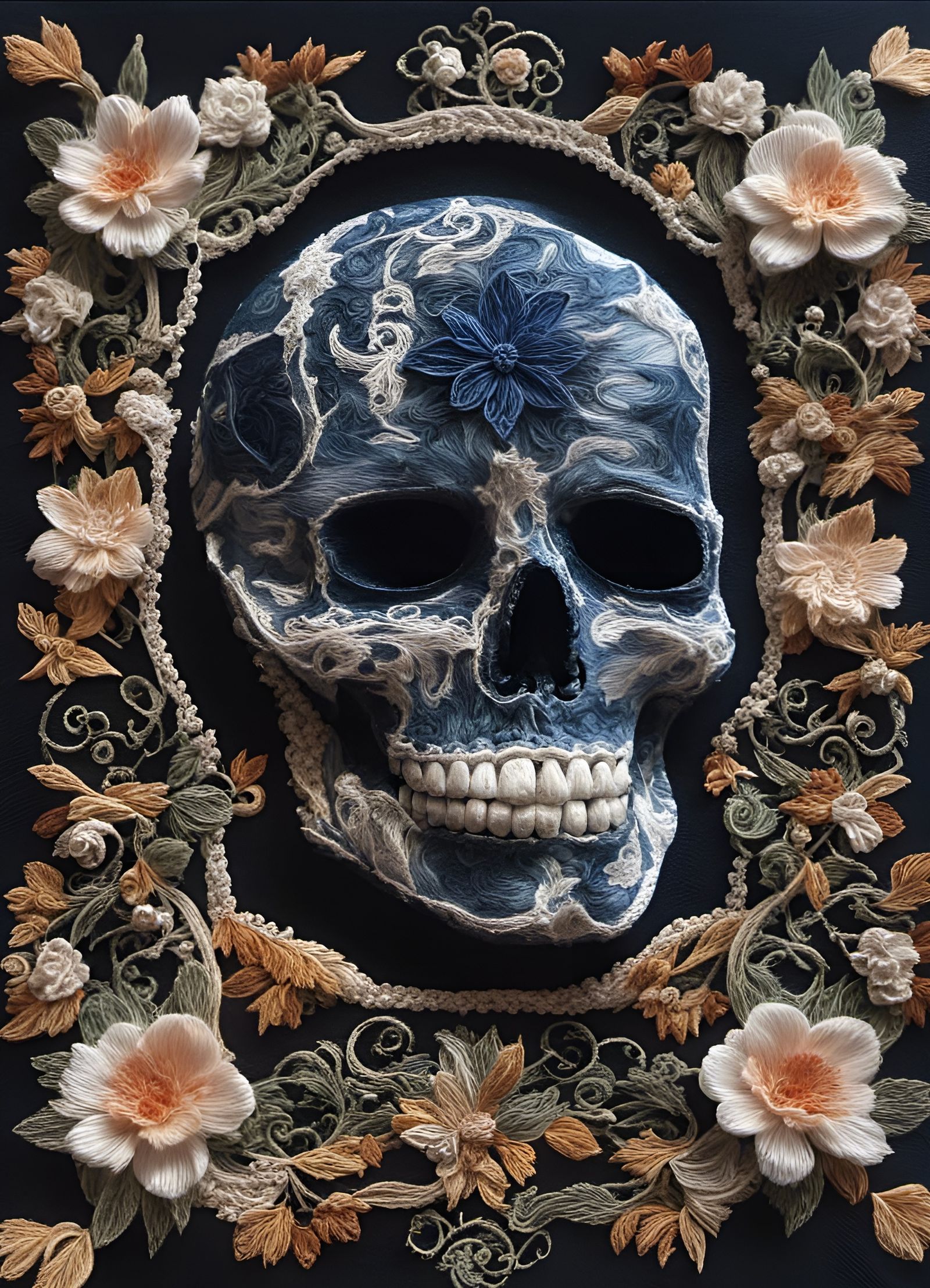 Flower Skulls - AI Generated Artwork - NightCafe Creator