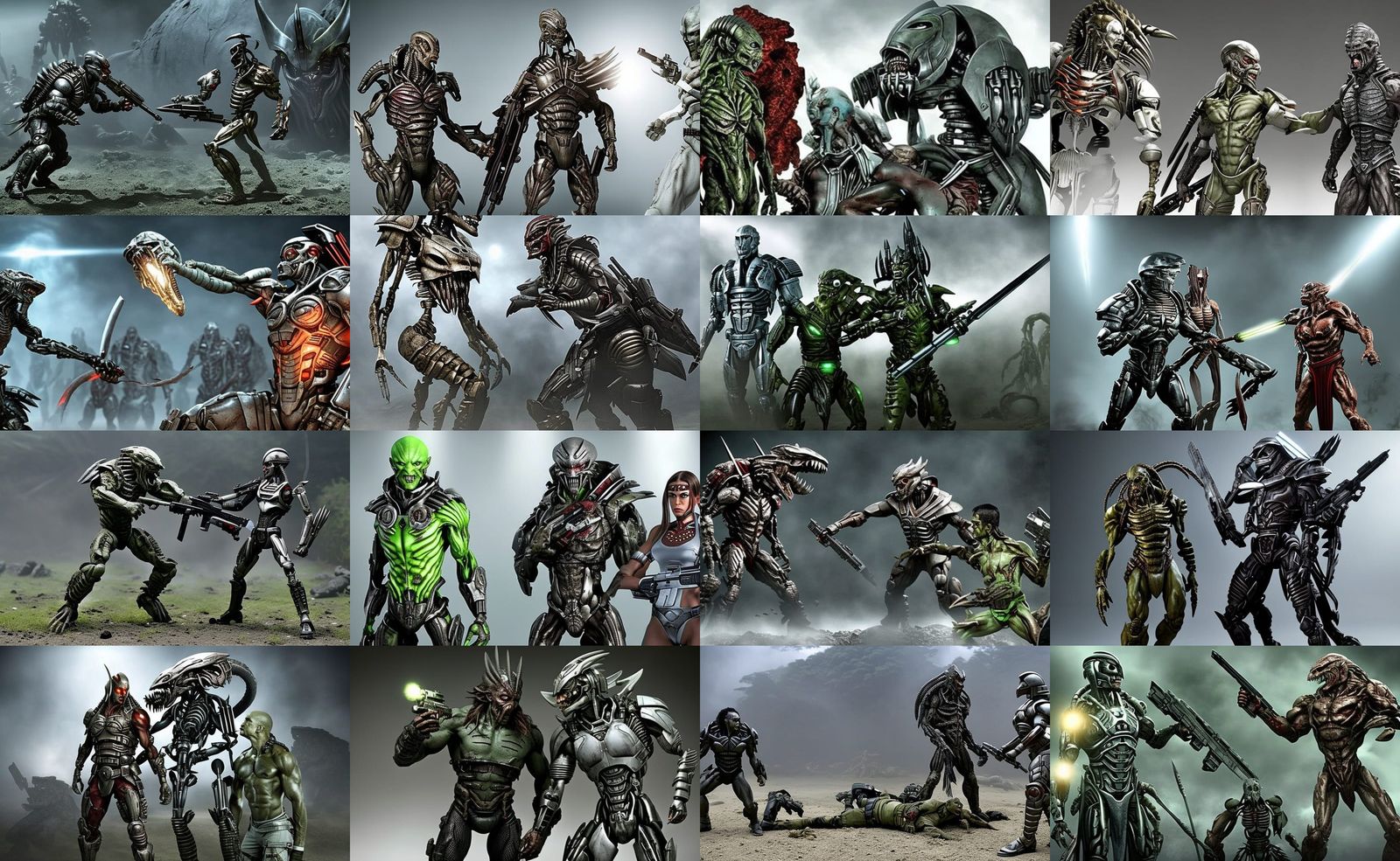 Alien versus Predator, zombie fused cyborg - AI Generated Artwork ...