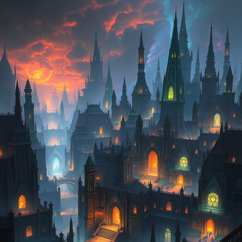 City of Sigil dnd fantasy - Surreal Metropolis of Sigil in C...