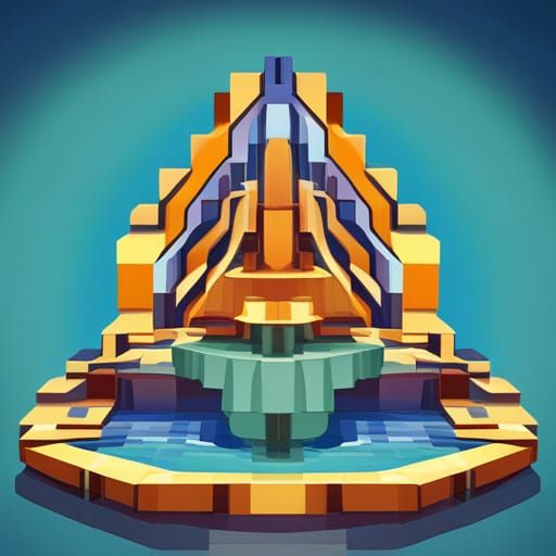 detailed water fountain, cubist painting, Neo-Cubism, layered ...