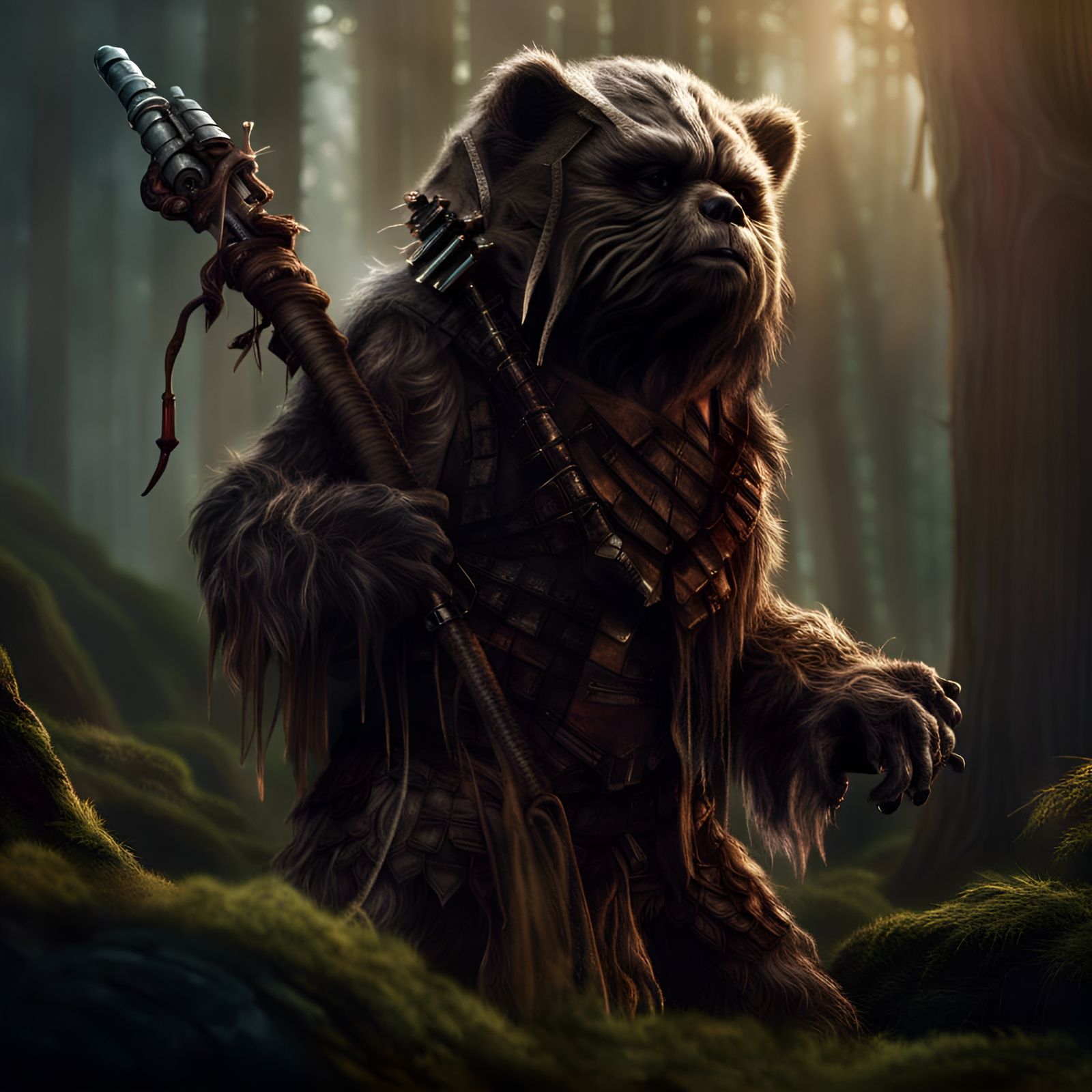 Hunting Ewok - AI Generated Artwork - NightCafe Creator