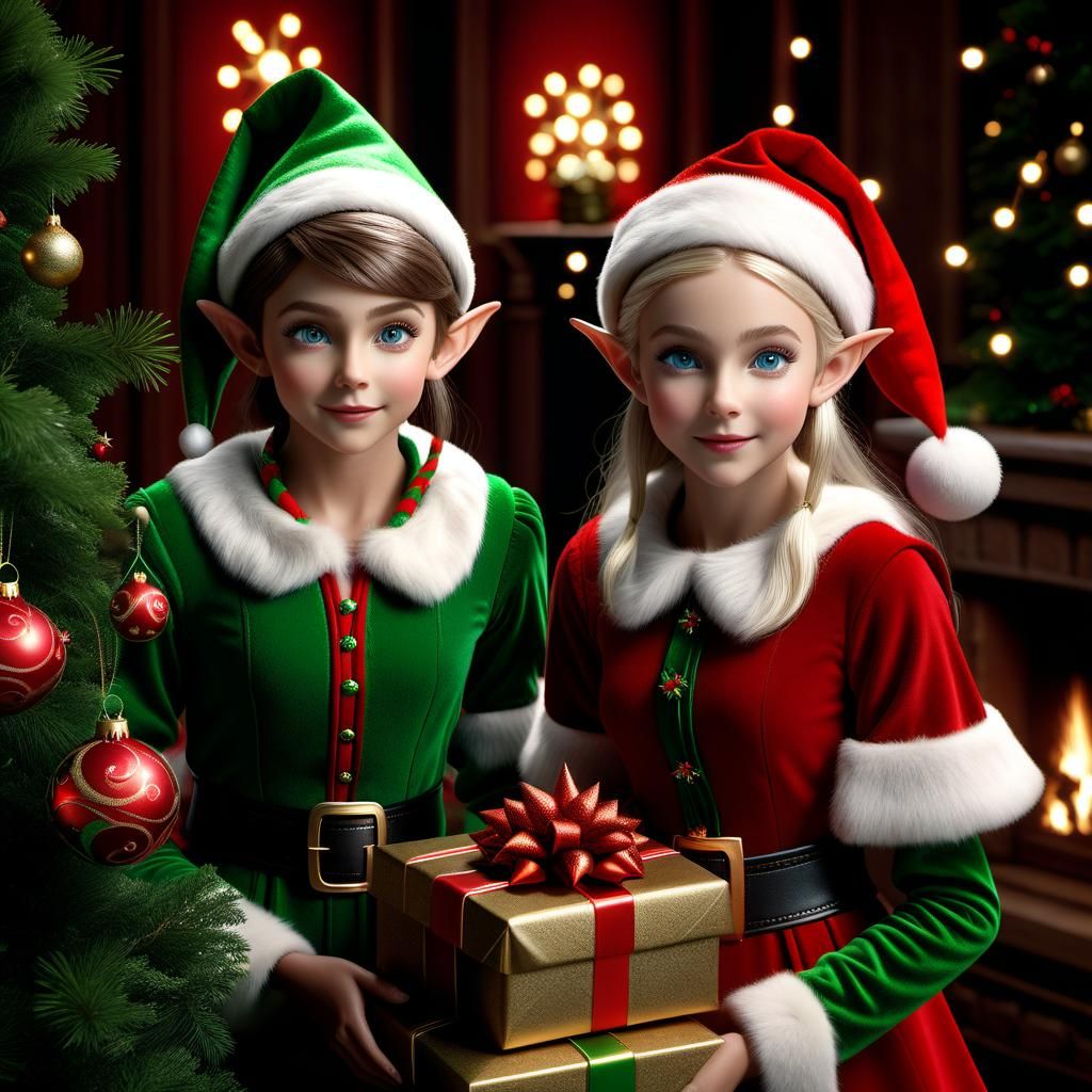 Christmas elves - AI Generated Artwork - NightCafe Creator