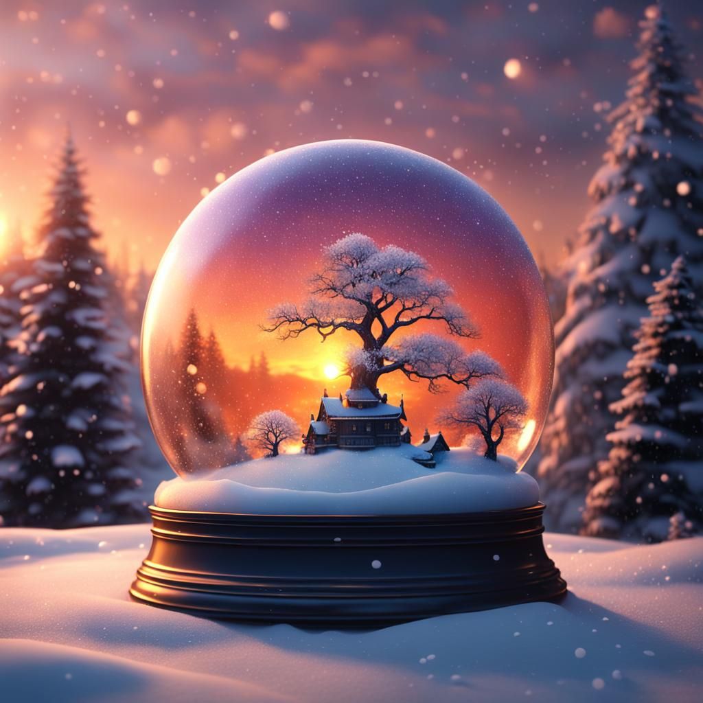 sunset snow - AI Generated Artwork - NightCafe Creator