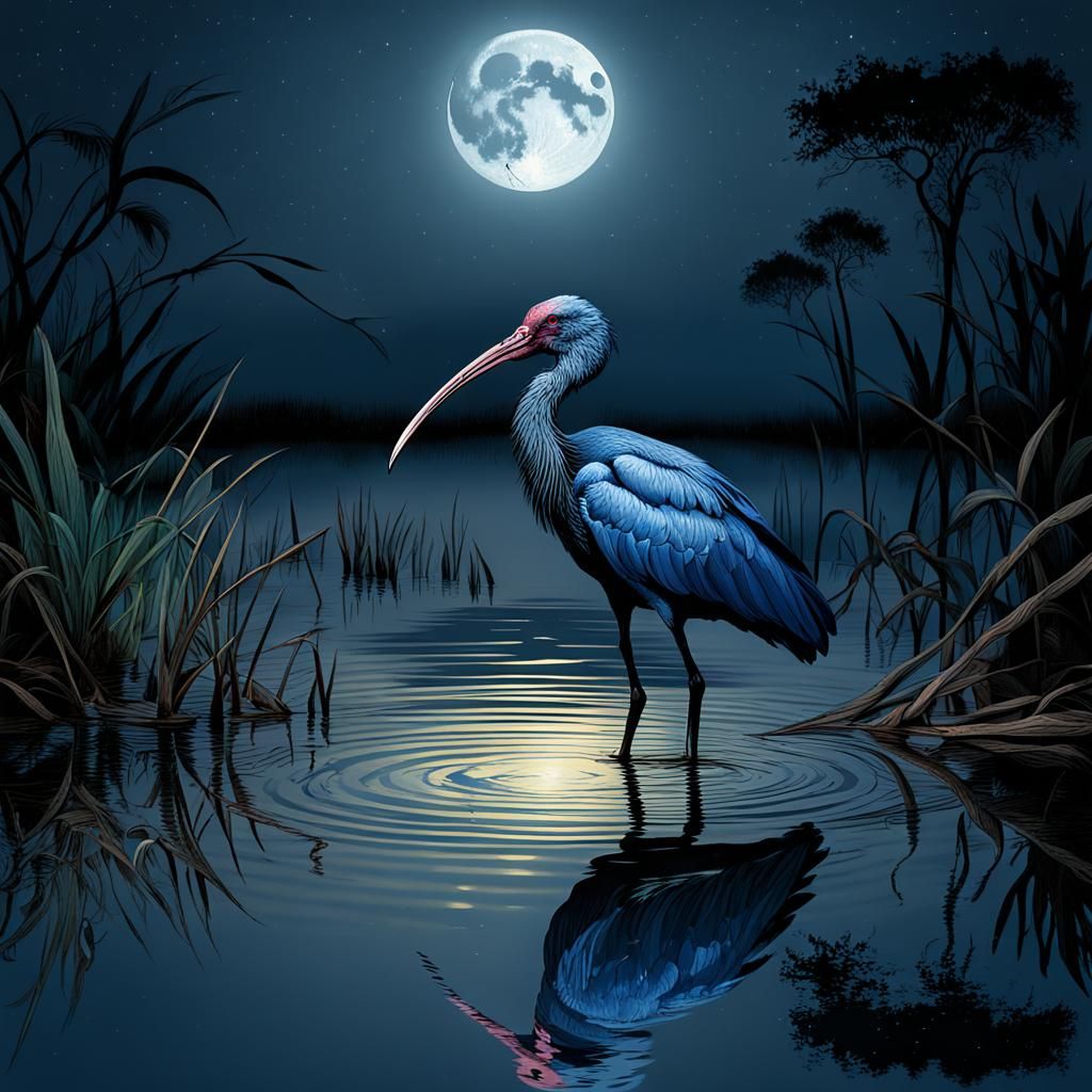 Blue Ibis - AI Generated Artwork - NightCafe Creator