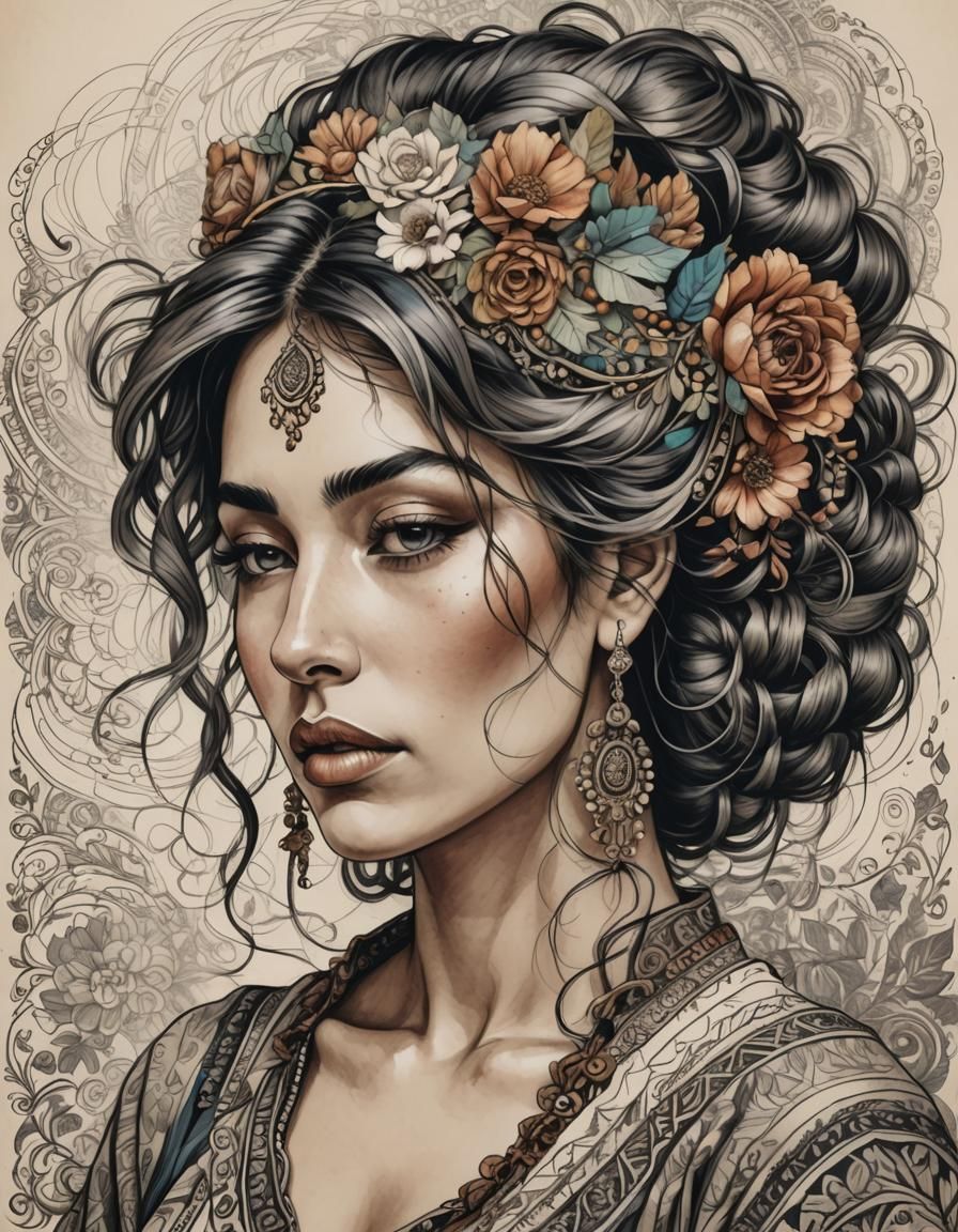 Portrait of a Gypsy - AI Generated Artwork - NightCafe Creator