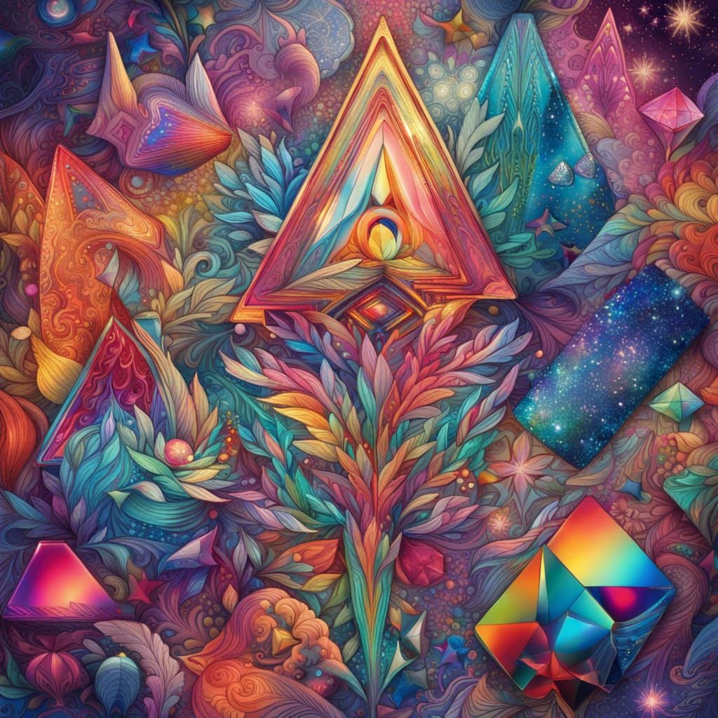 Crystal Collage - AI Generated Artwork - NightCafe Creator
