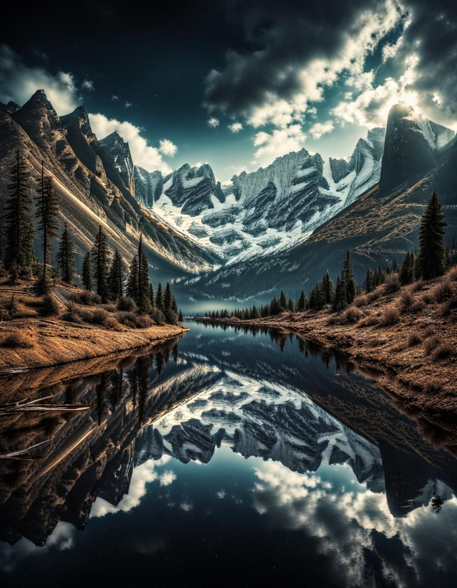 Mirrored Landscape - AI Generated Artwork - NightCafe Creator