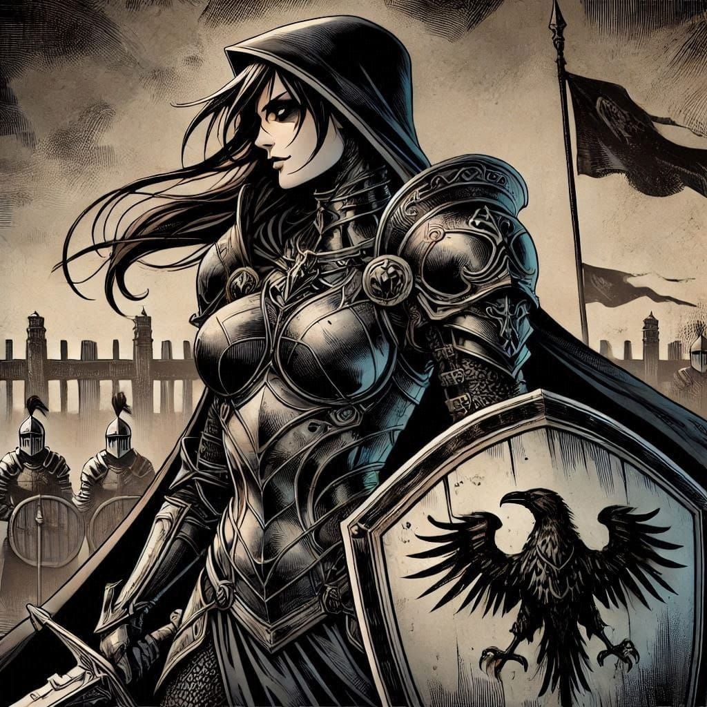 Raven knight at a tournament - Raven knight at a tournament