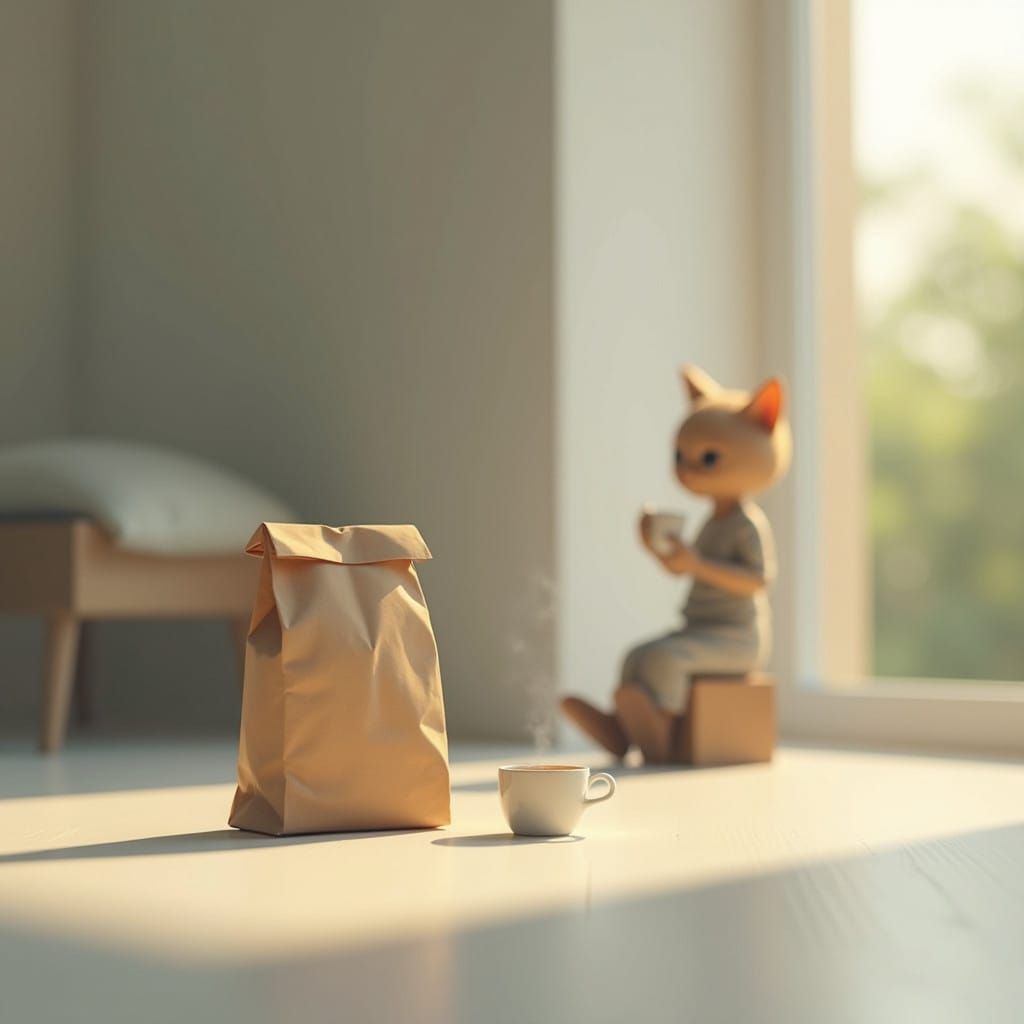 Breakfast for the Cat - Simple Breakfast Scene in Papercraft...