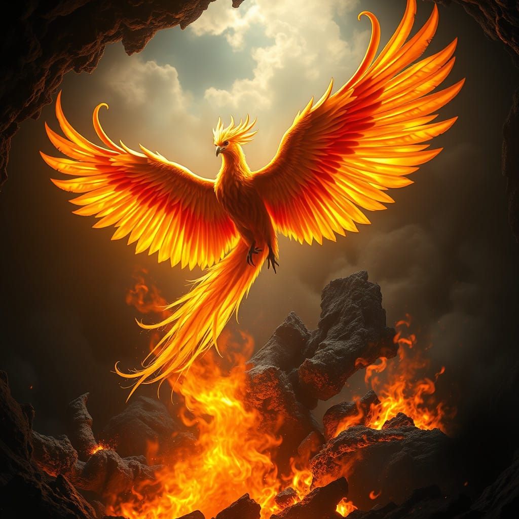 A phoenix rising from the ashes - Ethereal Phoenix Rises in ...