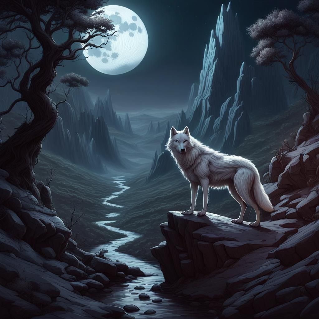 Wolf In His Ole Stomping Grounds - AI Generated Artwork - NightCafe Creator