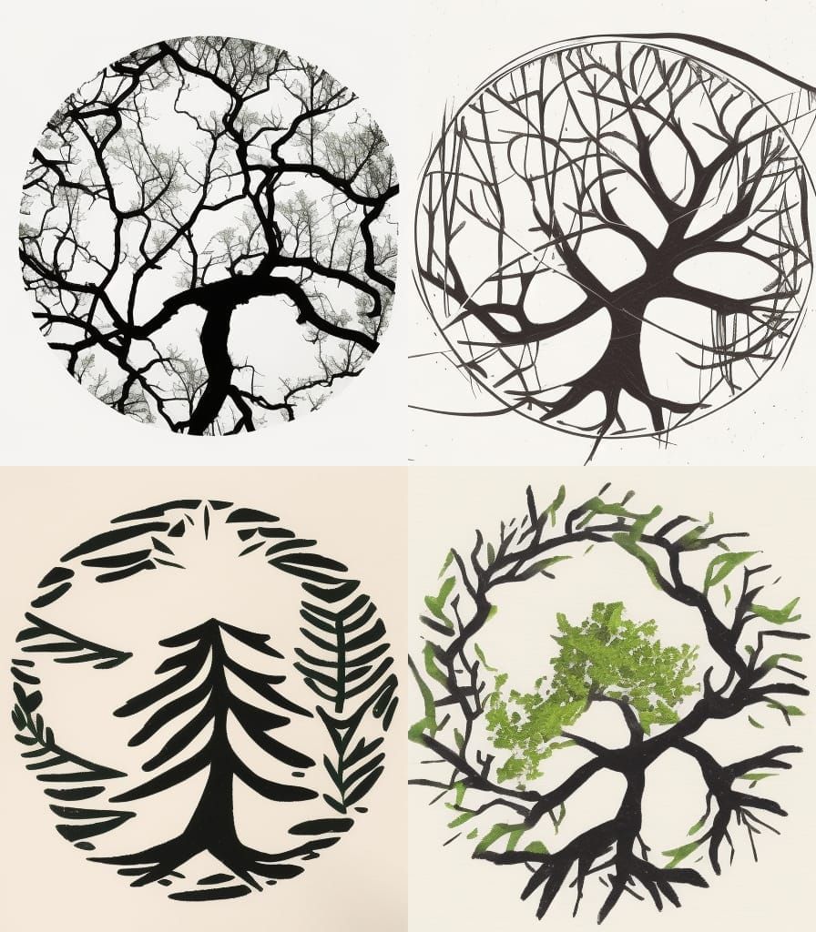 tree as a symbol in a circle - AI Generated Artwork - NightCafe Creator