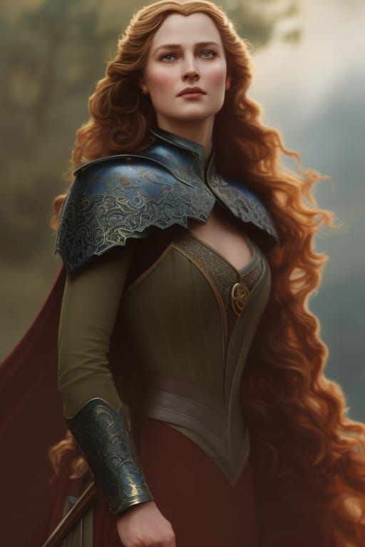 Eowyn princess Rohan, Lord of the rings, ball gown attire, head and ...