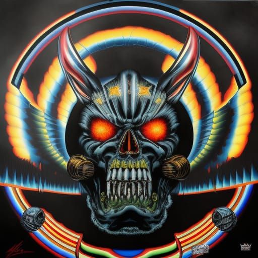 "Nuclear Adam" by artist "E.Z. Skreet"; rad gnarly awesome; black ...