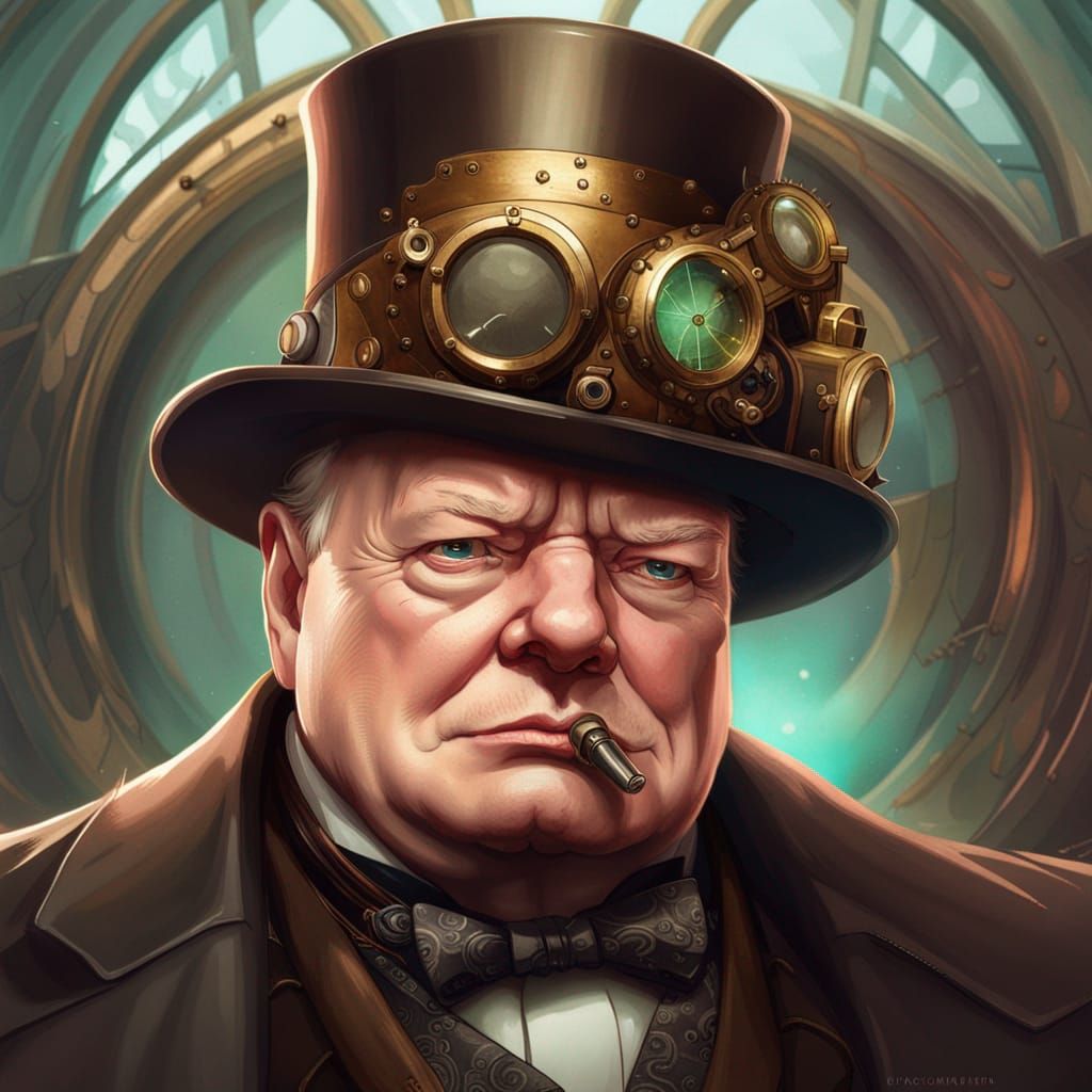 Winston Churchill - AI Generated Artwork - NightCafe Creator