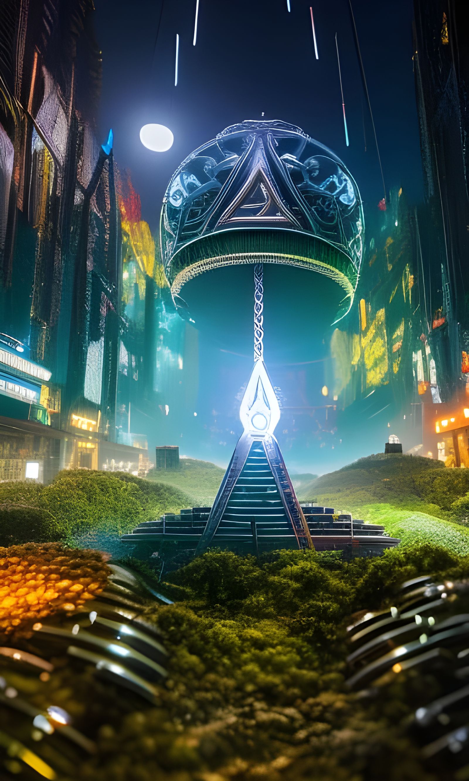 Pylon courtyard - AI Generated Artwork - NightCafe Creator