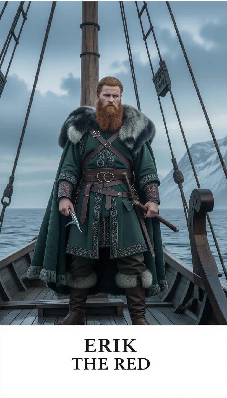 Erik the Red a Viking. He was a Norse explorer and chieftain, known for ...