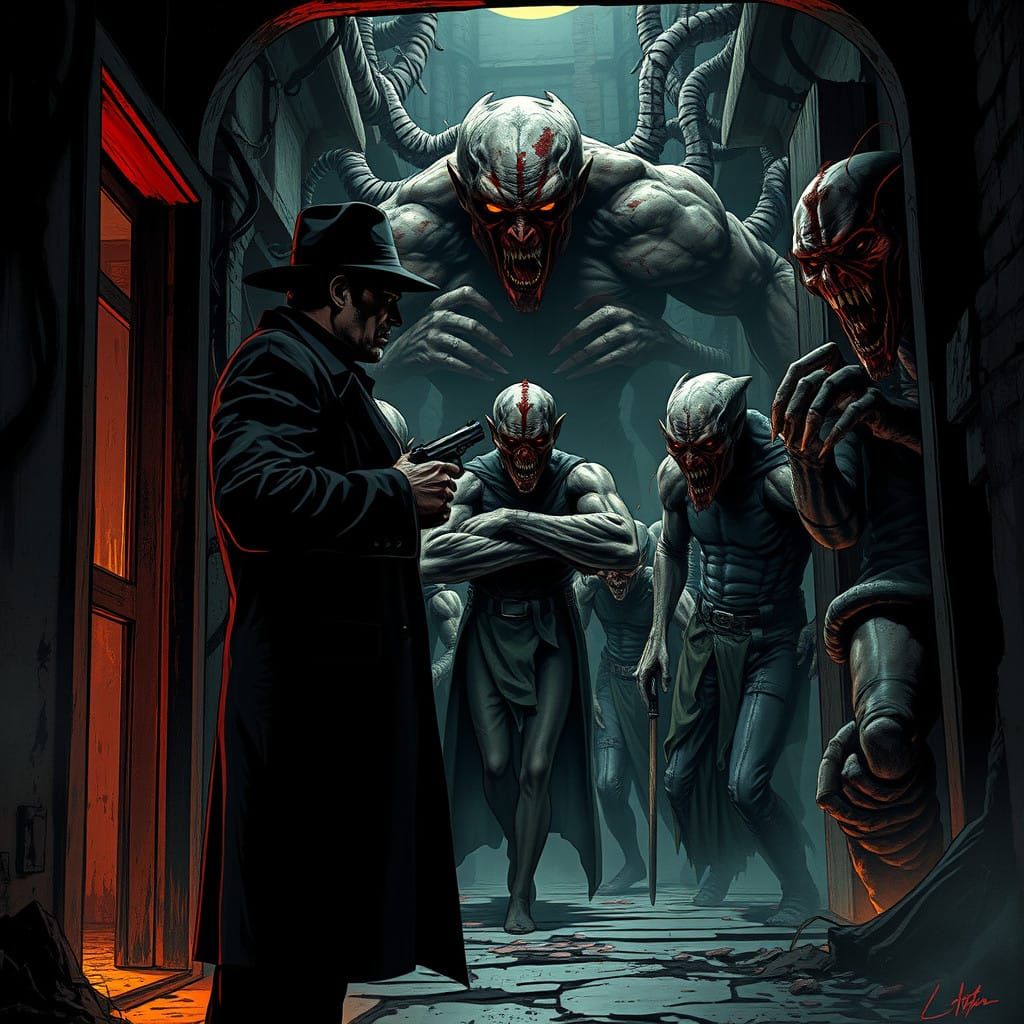 Into the nest of darkness. - Gritty Noir Detective Confront...