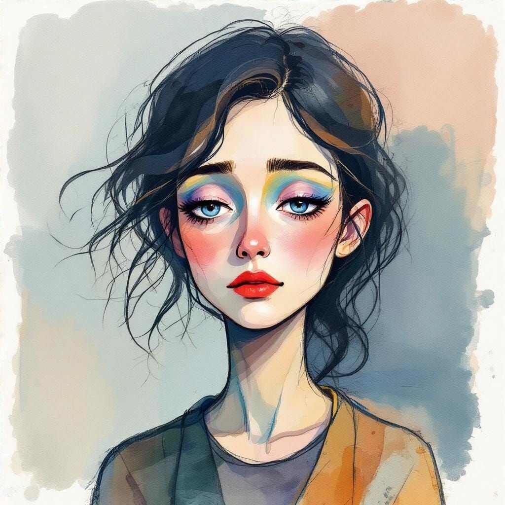 Kidcore, minimalist Watercolor expresses in the abstract the liminal ...