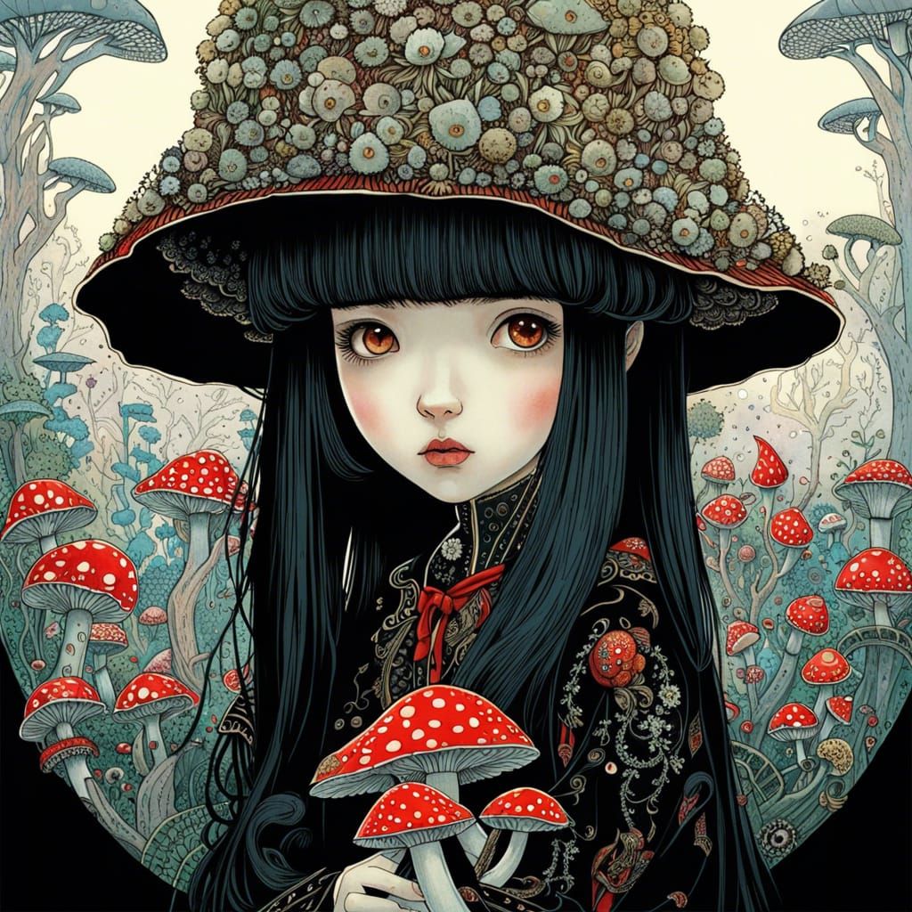 Fly Agaric Girl - AI Generated Artwork - NightCafe Creator