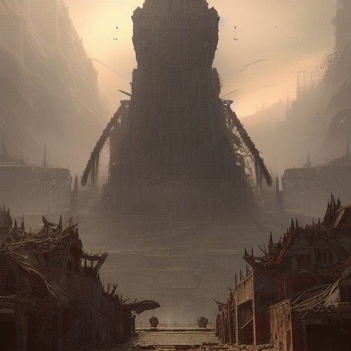 monster god of ancient city 8k resolution concept art by Greg Rutkowski ...