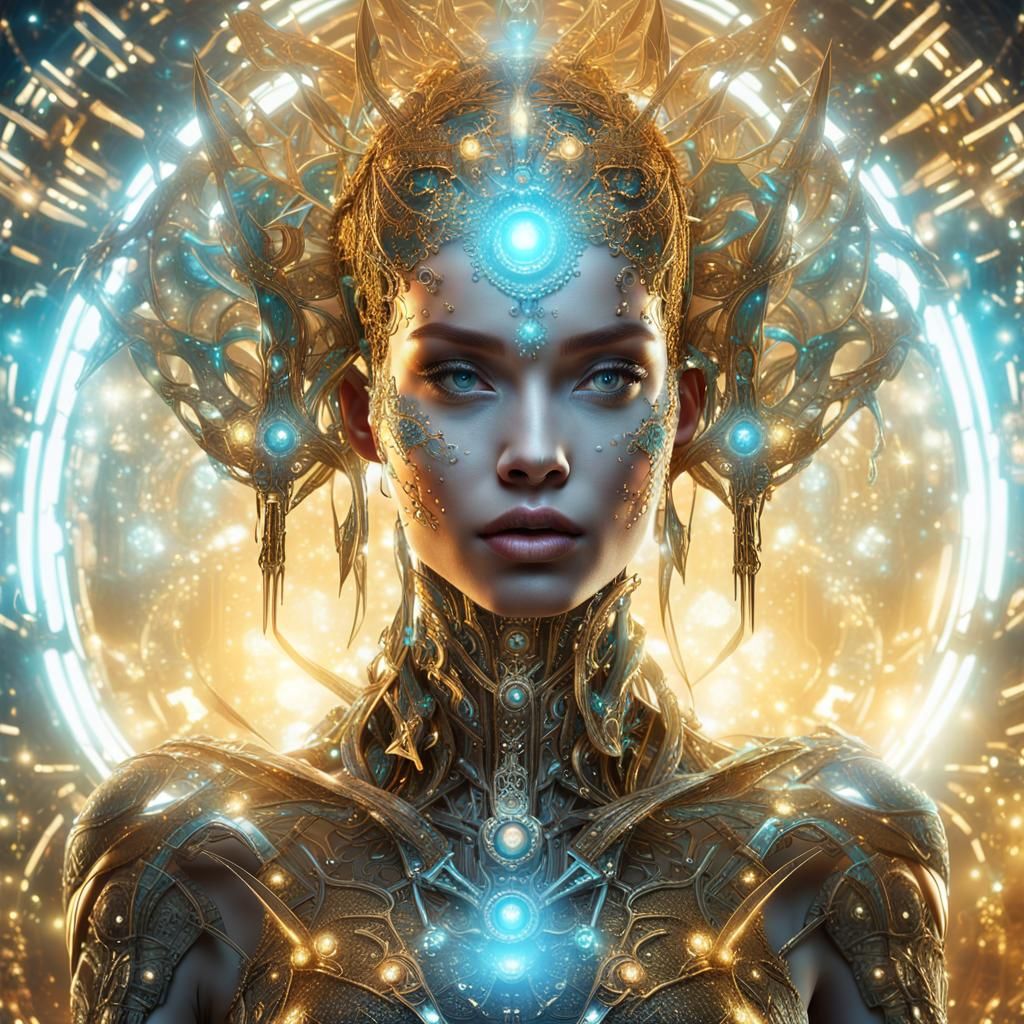 cypernetic female portrait - AI Generated Artwork - NightCafe Creator