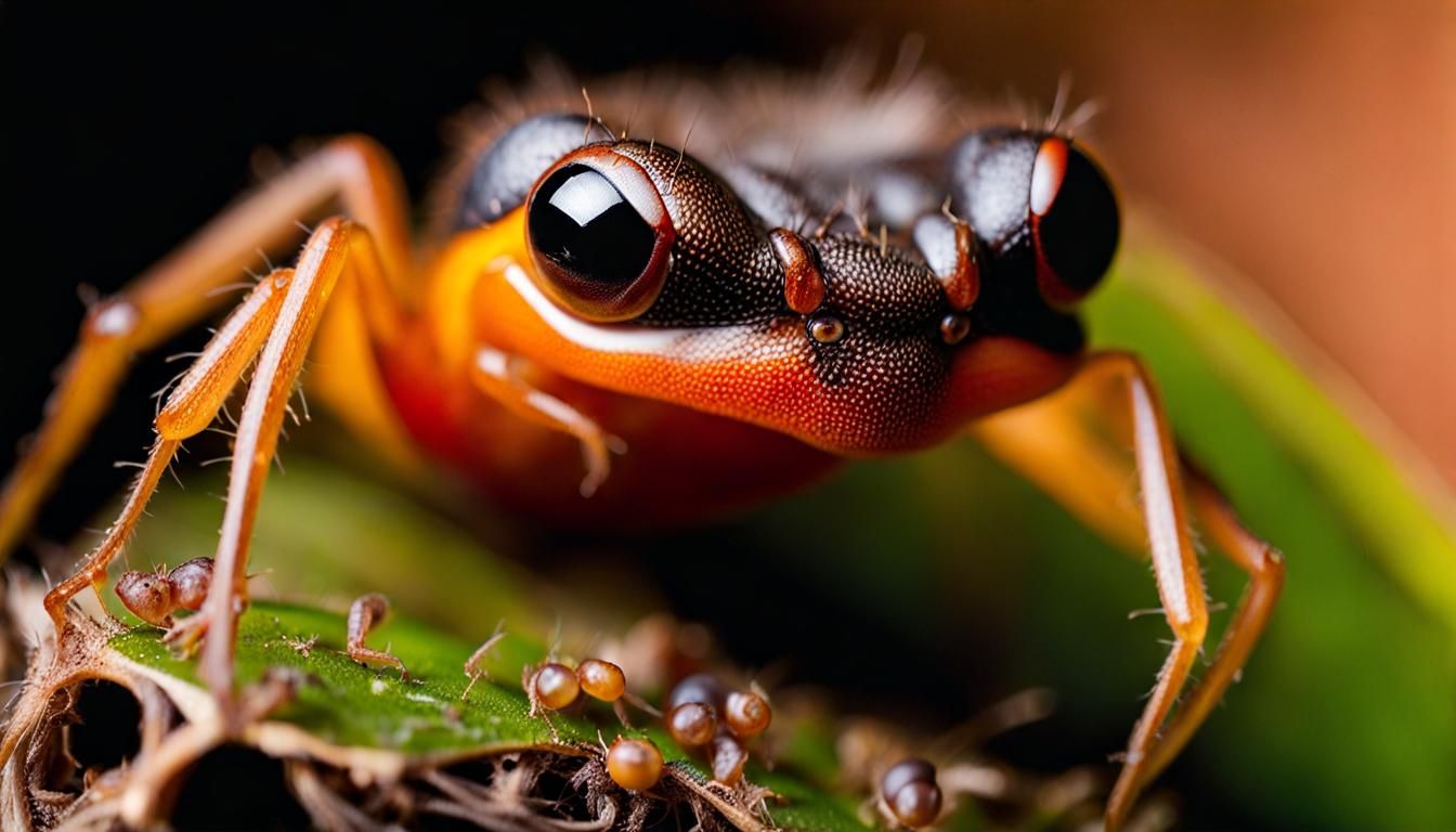 Macro shot of the nest of the Martian ant-frog-spider-animal. - AI ...