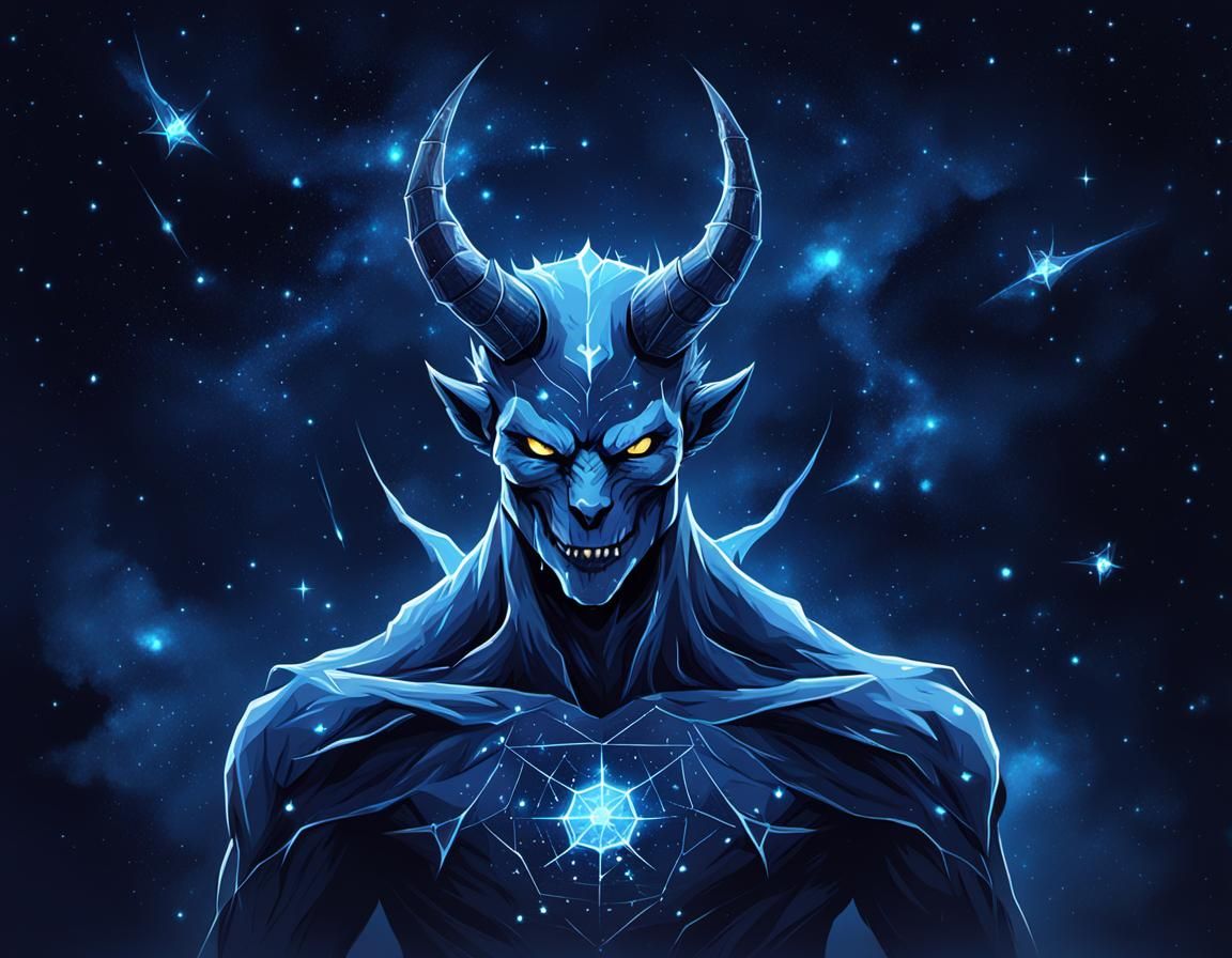 demonic blue in constellations art style - AI Generated Artwork ...