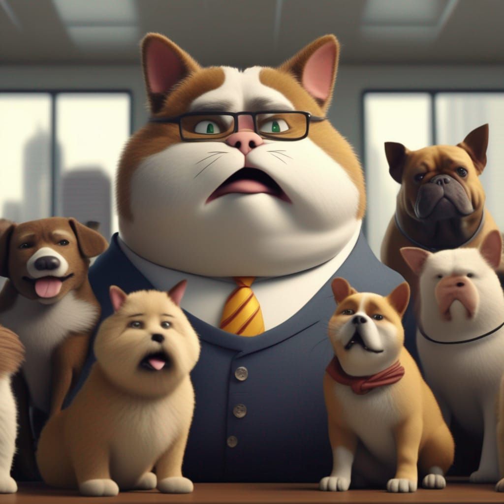fat cat working as a CEO of a bank and telling all of the dogs to shut ...