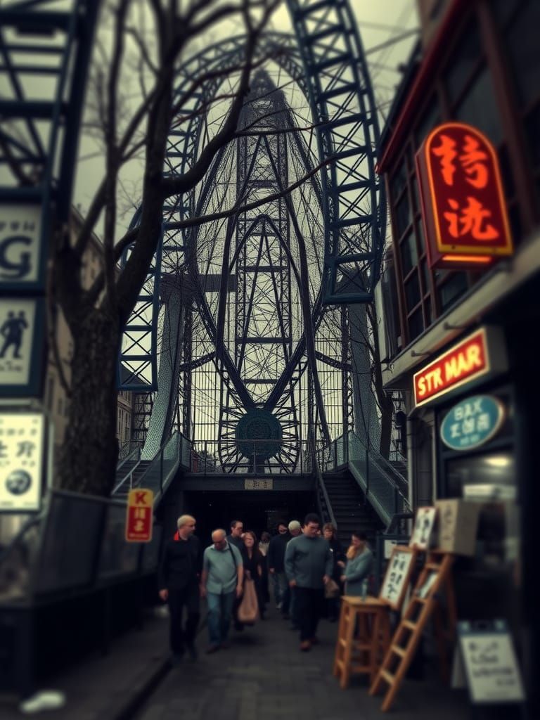 Digital Woodcut Art in Cyberpunk Aesthetic - AI Art