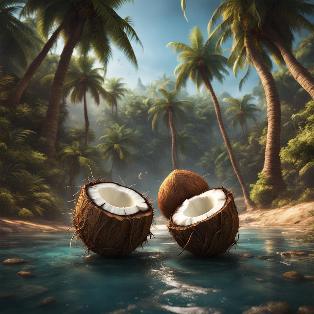 Two coconuts - AI Generated Artwork - NightCafe Creator