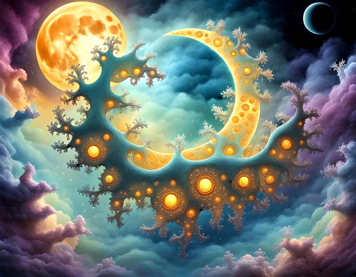 Floating on the luminous mystical ethereal realm a Mysterious Fractal ...