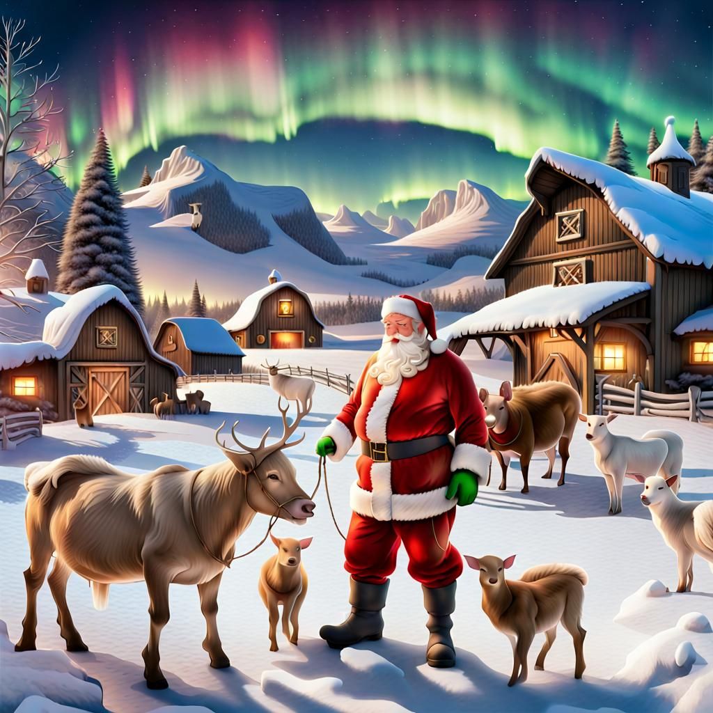 Santas Farm Life - AI Generated Artwork - NightCafe Creator